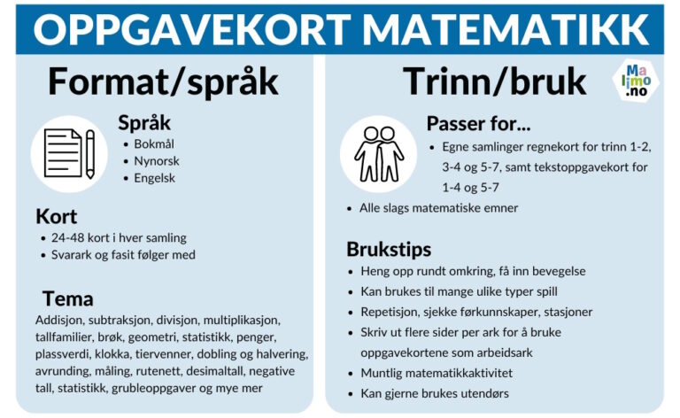 Oppgavekort i matematikk - Idebank