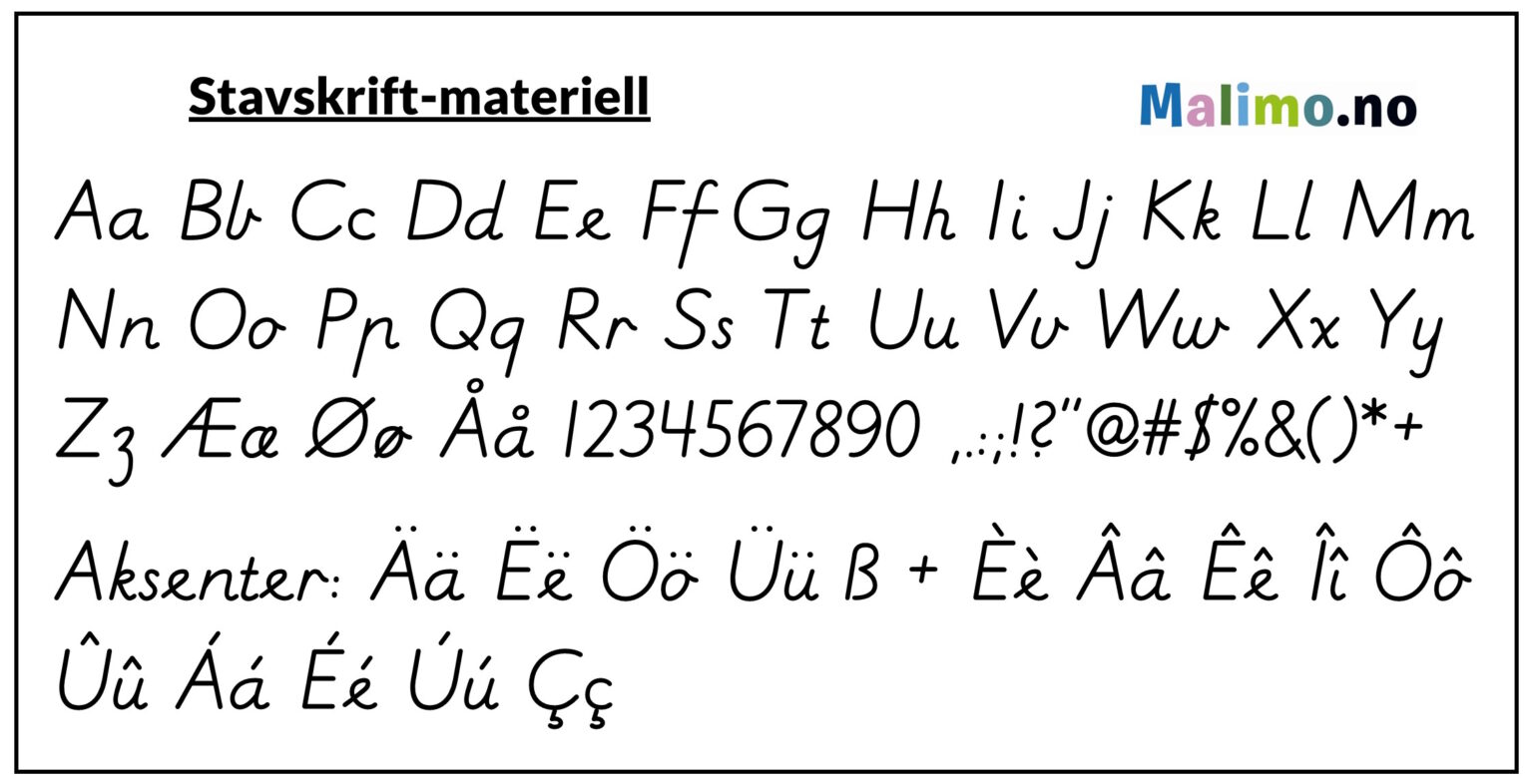 Skriftforming med håndskrift, stavskrift og løkkeskrift - Idebank
