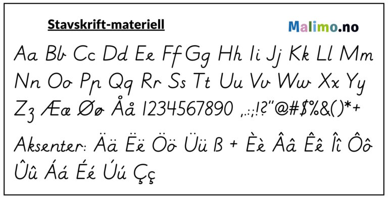 Skriftforming med håndskrift, stavskrift og løkkeskrift - Idebank